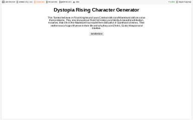 Dystopia Rising Character Generator
