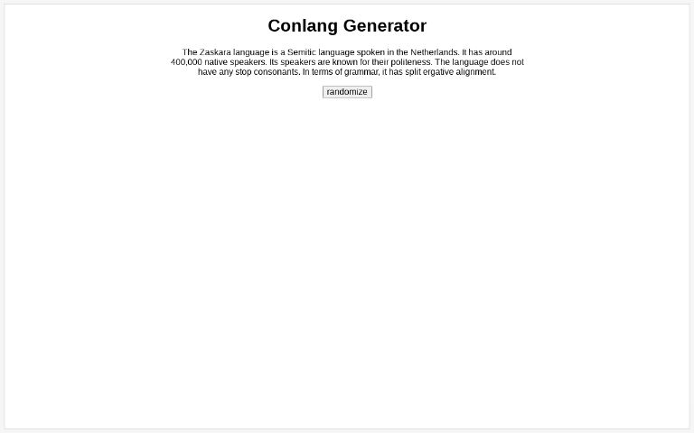 Conlang Generator