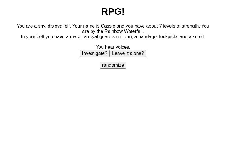 RPG! ― Perchance Generator