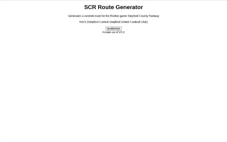 SCR Route Generator