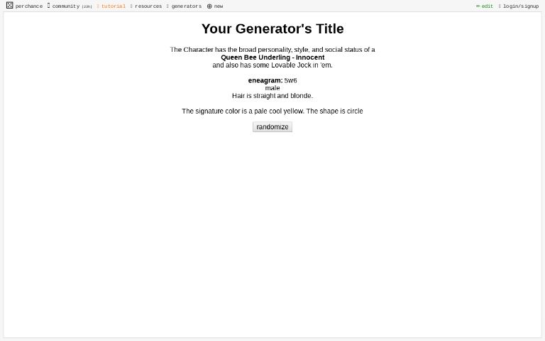 Minimal ― Perchance Generator