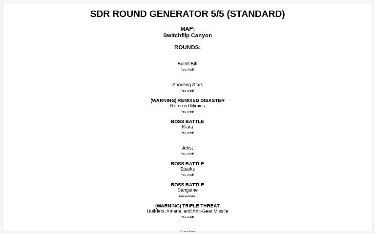 SDR ROUND GENERATOR 5/5 (STANDARD)