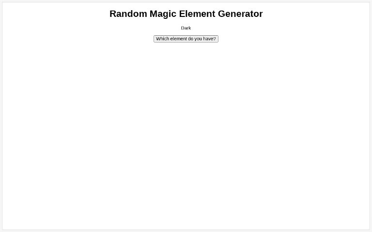 Random Magic Element Generator