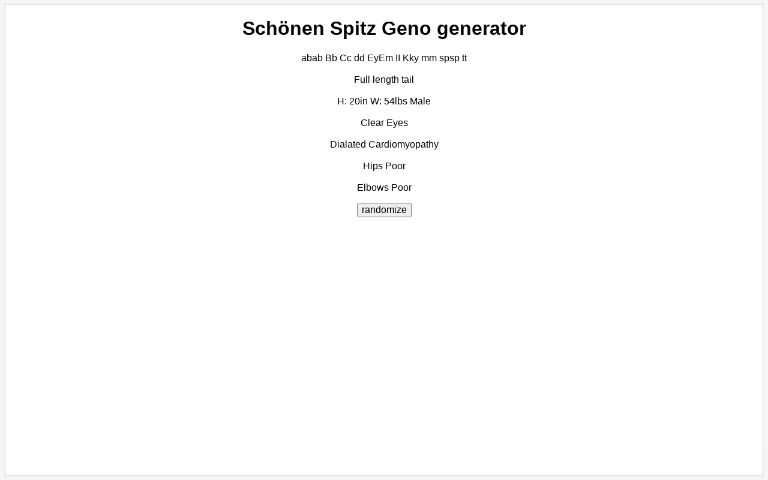 Schönen Spitz Geno generator