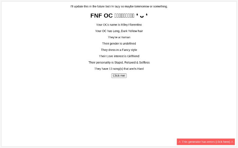 FNF OC generator ᴗ ― Perchance Generator