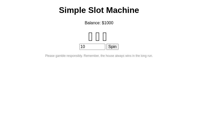 Simple Slot Machine ― Perchance Generator