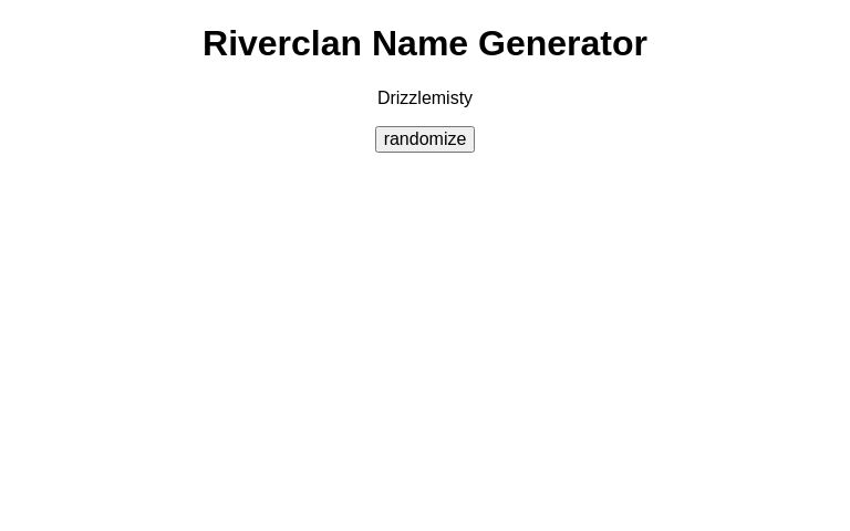 Riverclan Name Generator