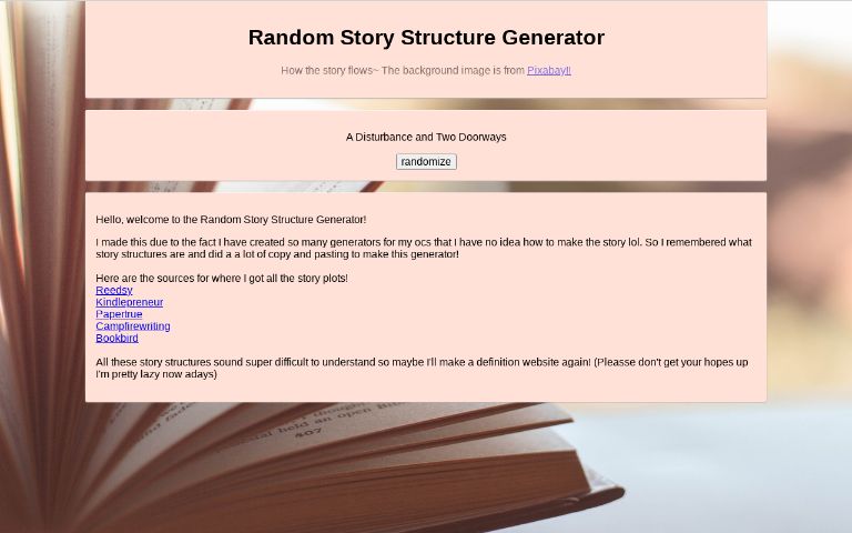 Random Story Structure Generator