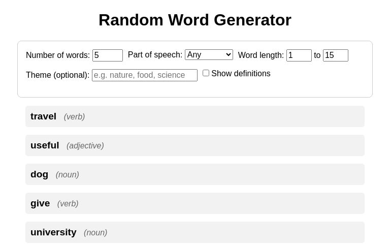 Random Word Generator