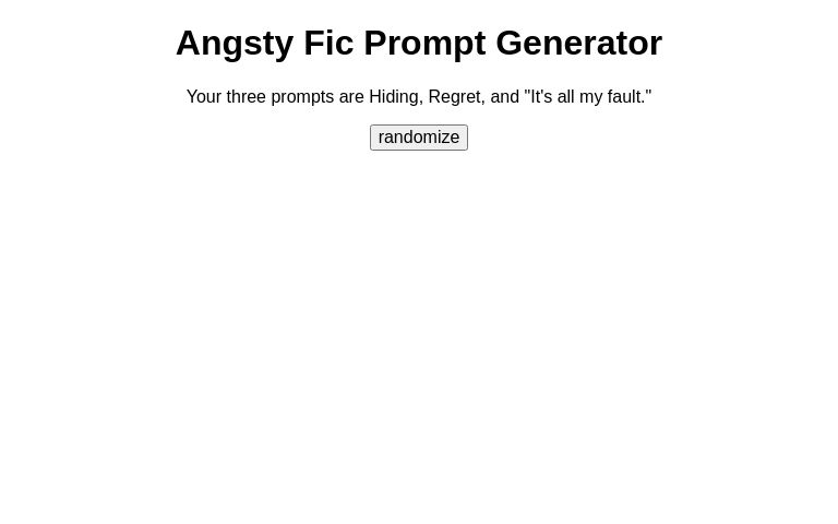 Angsty Fic Prompt Generator