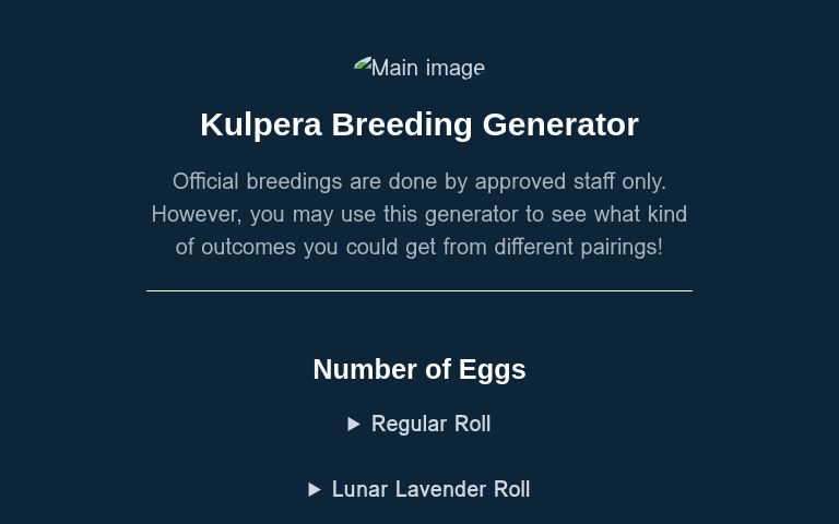 Kulpera Breeding Generator