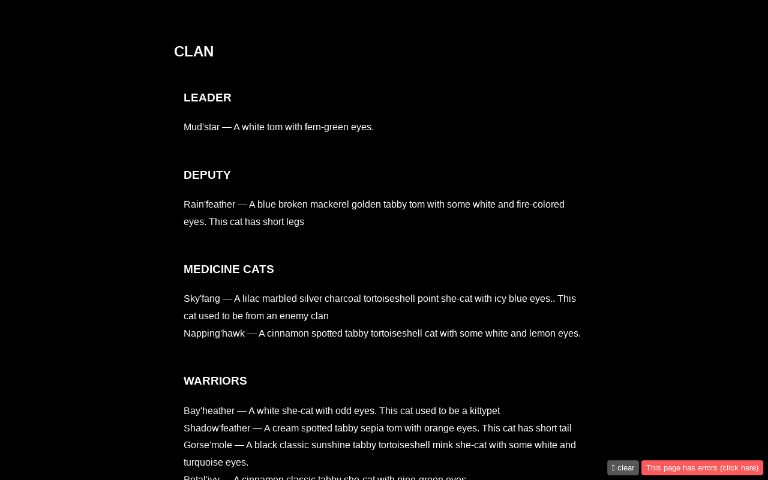 CLAN ― Perchance Generator