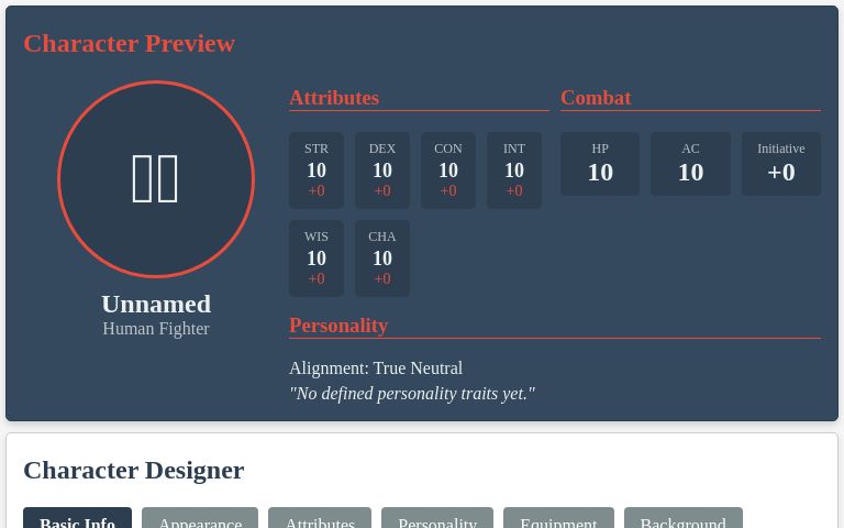 Character Preview ― Perchance Generator