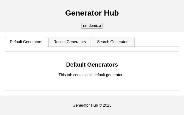 Generator Hub