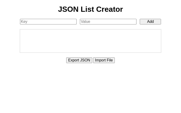 JSON List Creator ― Perchance Generator