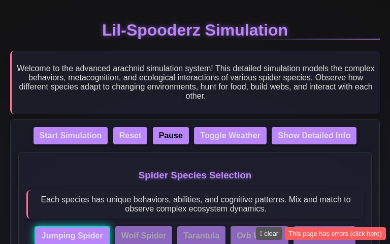 Lil-Spooderz Simulation ― Perchance Generator