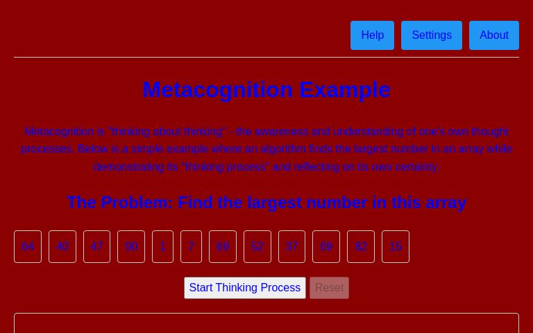 Metacognition Example ― Perchance Generator