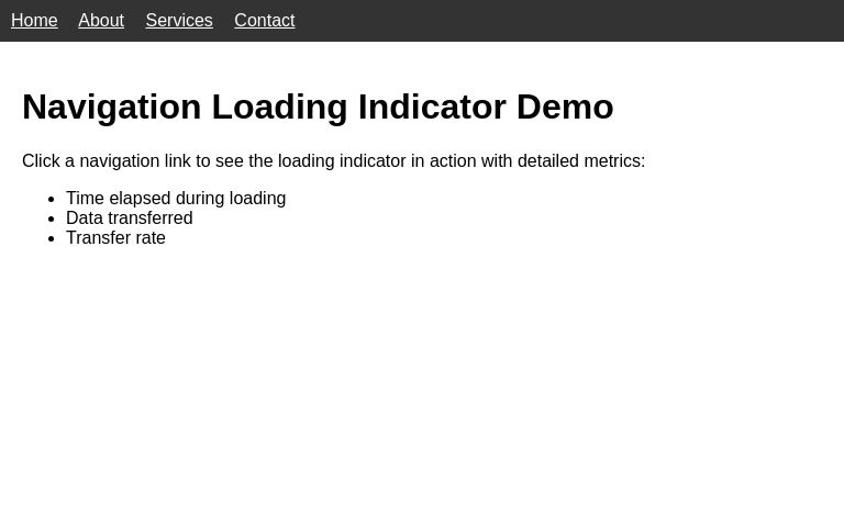 Navigation Loading Indicator Demo ― Perchance Generator