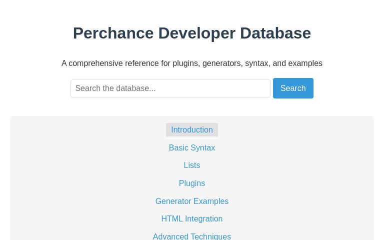 Perchance Developer Database ― Perchance Generator