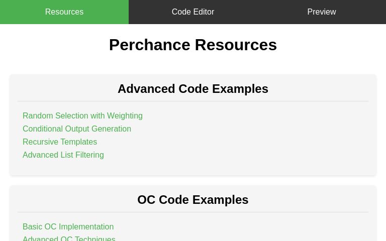 Perchance Resources ― Perchance Generator