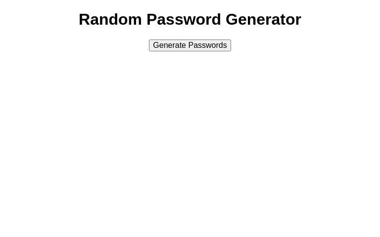 Random Password Generator