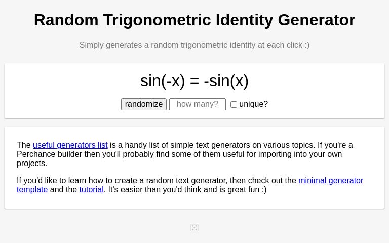 Random Trigonometric Identity Generator