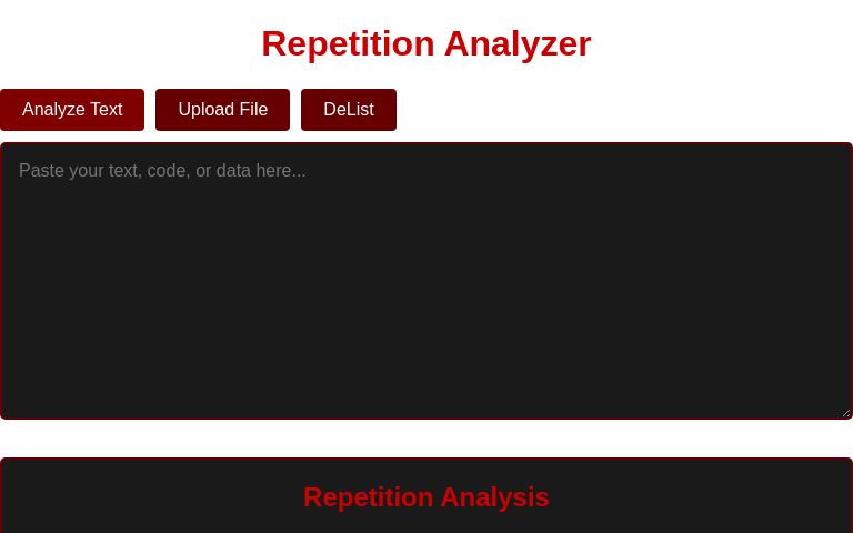 Repetition Analyzer ― Perchance Generator