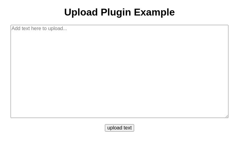 Upload Plugin Example