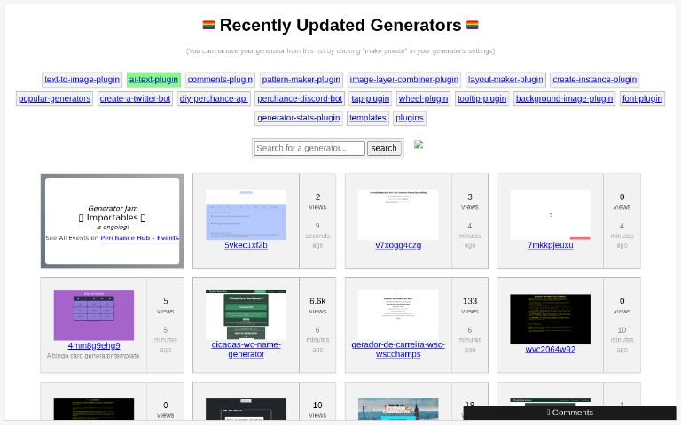 Recently Updated Generators