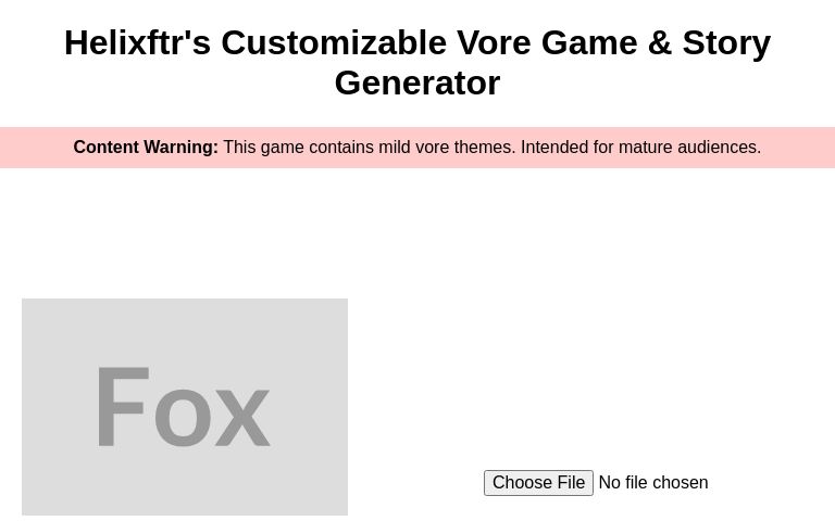 Helixftr's Customizable Vore Game & Story Generator