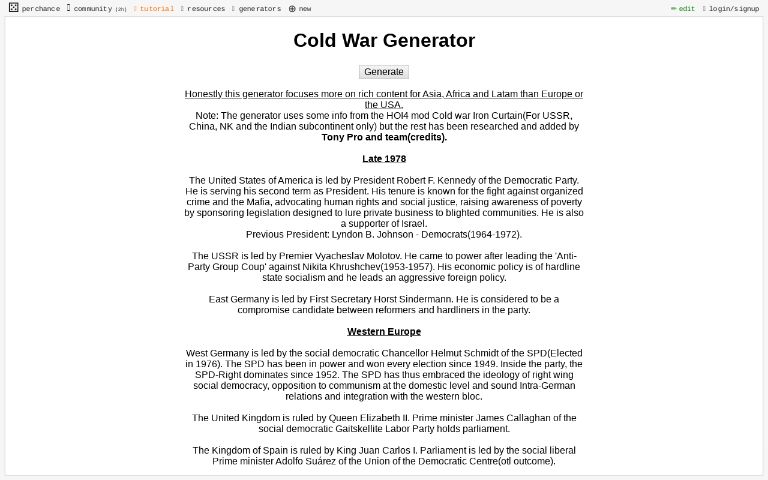Cold War Generator