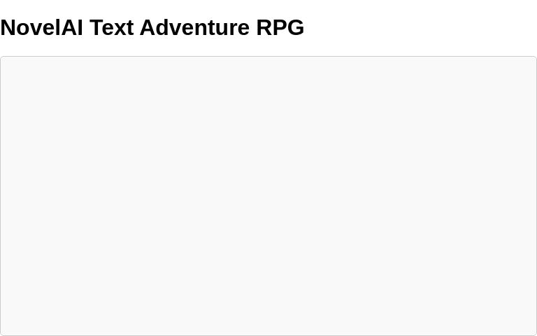 NovelAI Text Adventure RPG ― Perchance Generator