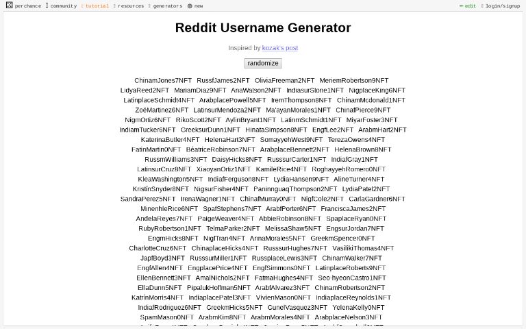 Reddit Username Generator