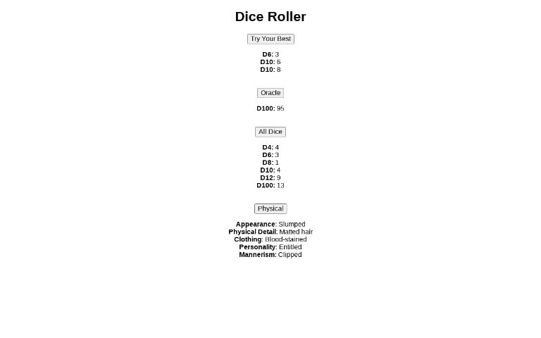 Dice Roller ― Perchance Generator