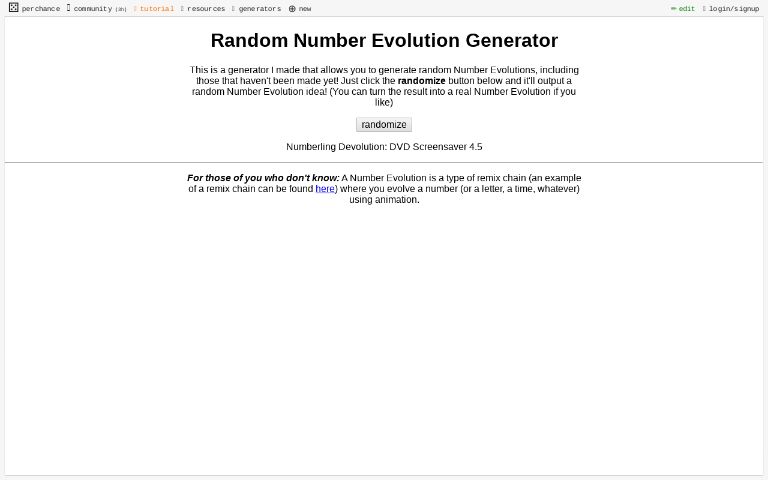 Random Number Evolution Generator