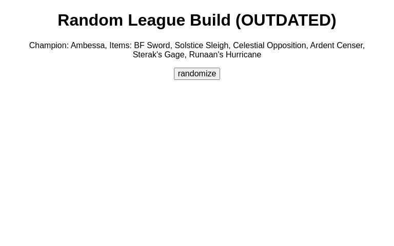 Random League Build ― Perchance Generator