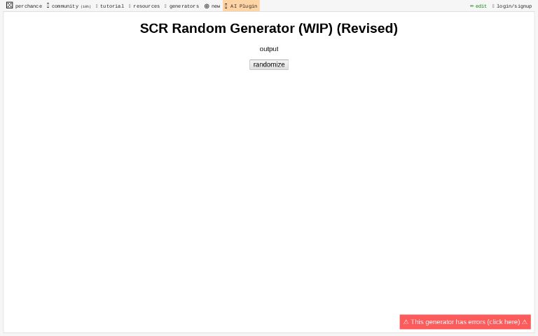 SCR Random Generator (WIP) (Revised)