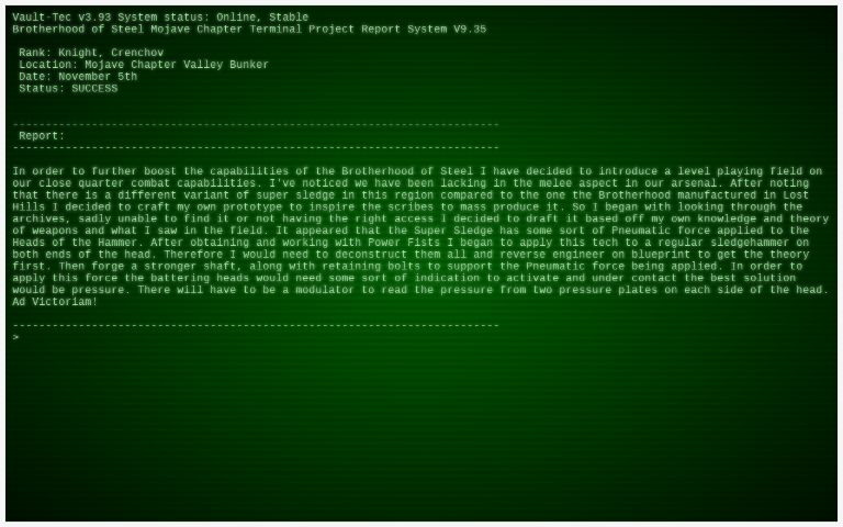 Fallout Terminal ― Perchance Generator