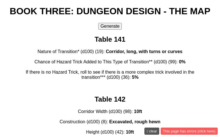 BOOK THREE: DUNGEON DESIGN - THE MAP ― Perchance Generator