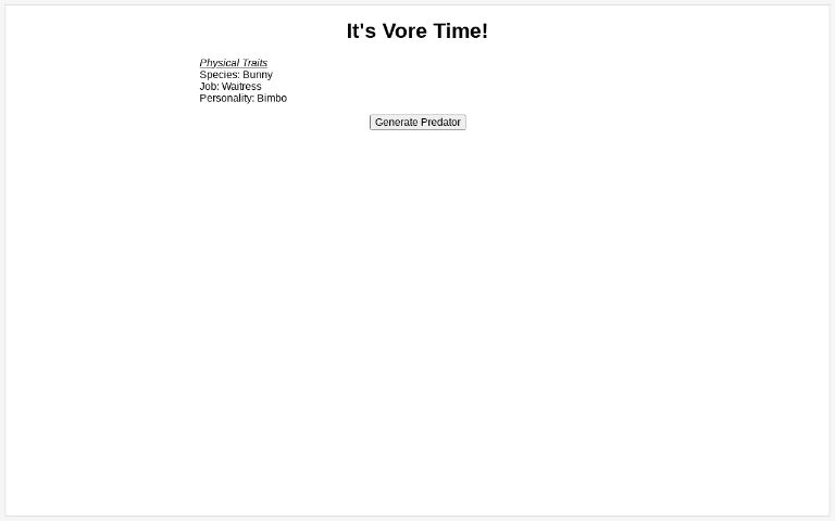 It's Vore Time! ― Perchance Generator