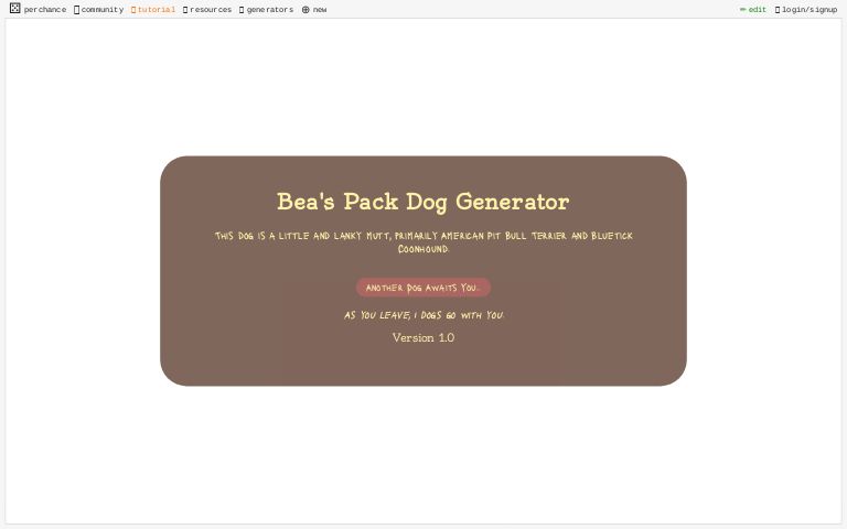Bea's Pack Dog Generator