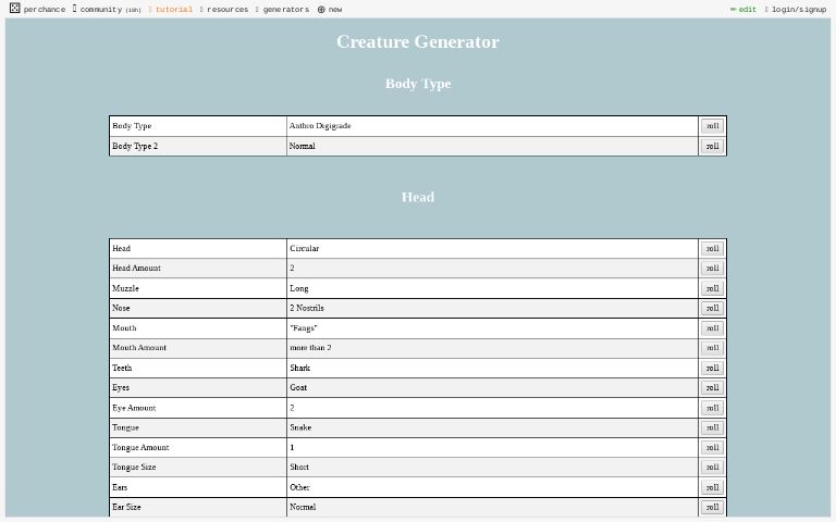 Creature Generator