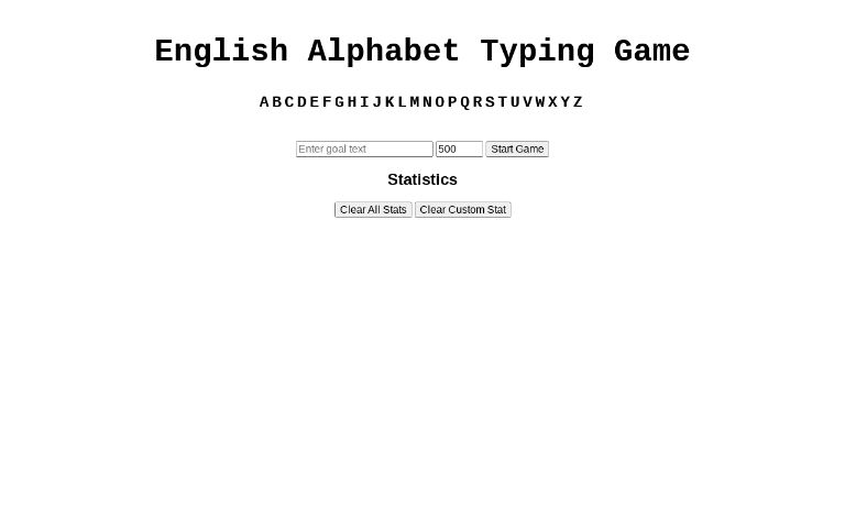 English Alphabet Typing Game ― Perchance Generator