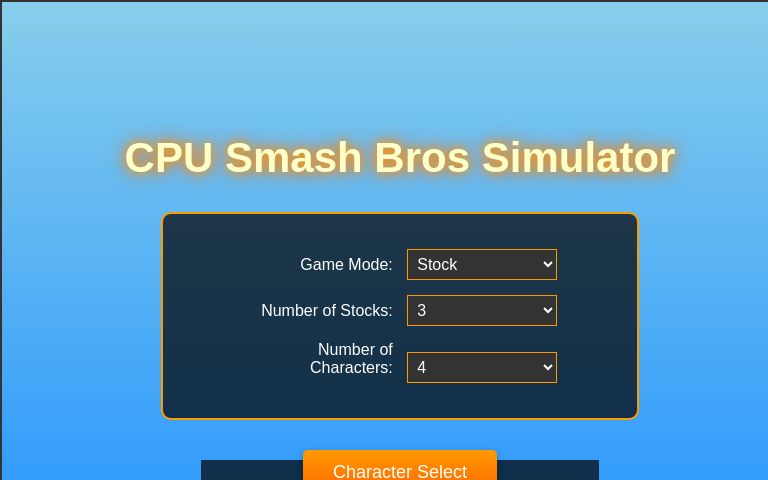 CPU Smash Bros Simulator ― Perchance Generator