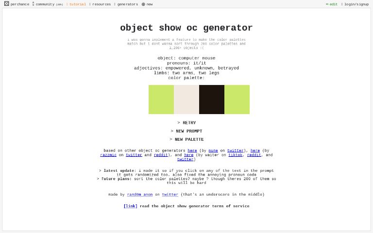 object show oc generator