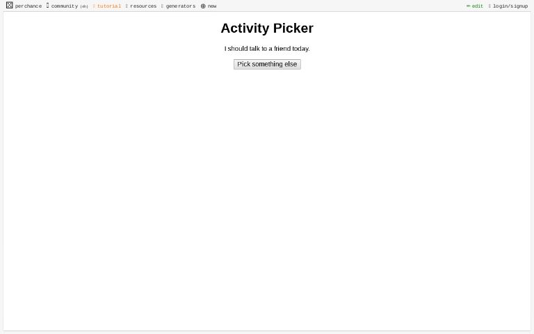 Activity Picker ― Perchance Generator