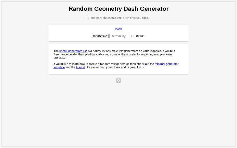 Random Geometry Dash Generator