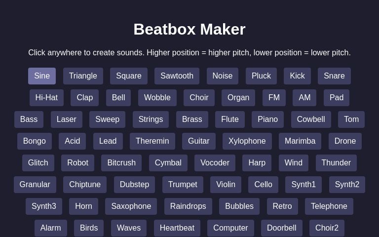 Beatbox Maker ― Perchance Generator