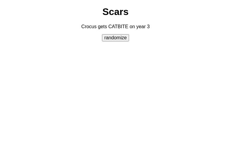 Scars ― Perchance Generator