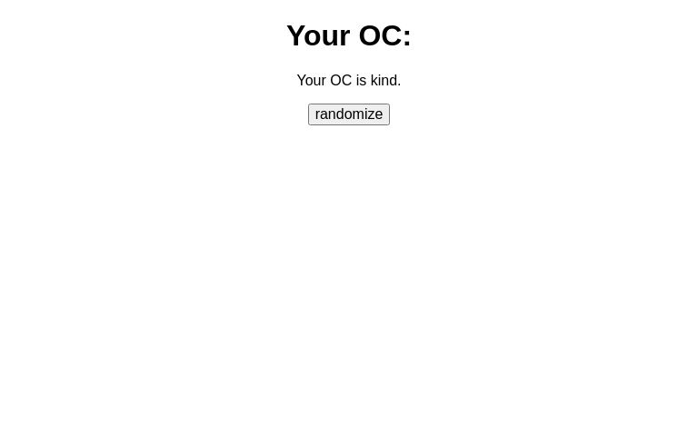 Your OC: ― Perchance Generator